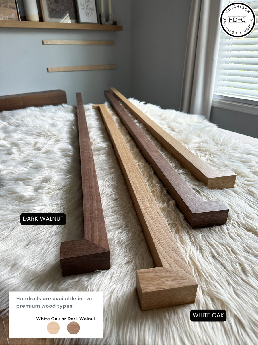 Custom Dark Walnut Staircase Handrail - 1 3/4" W x 1 3/4" H – Hutcheson ...