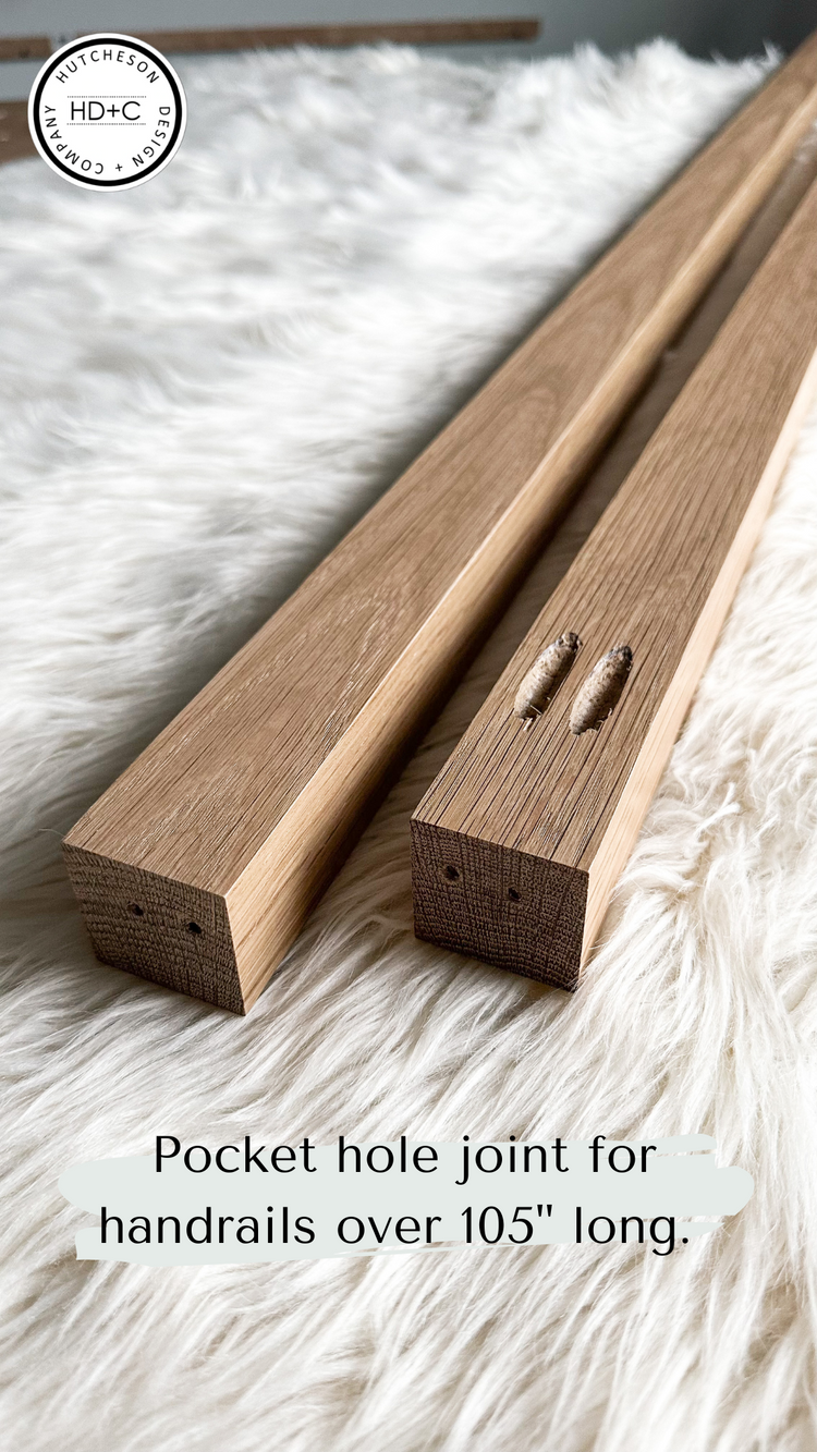 Custom White Oak Staircase Handrail - 1 3/4" W x 1 3/4" H – Hutcheson ...